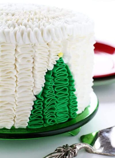 Christmas Tree Ruffle Cake {Surprise Inside Cake!} - i am baker
