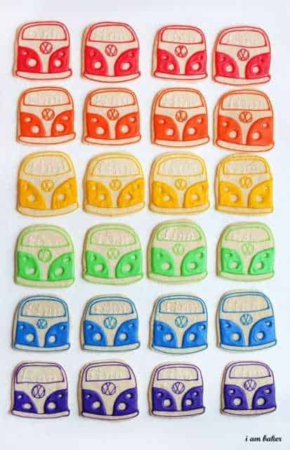 Rainbow Bus Cookies - i am baker