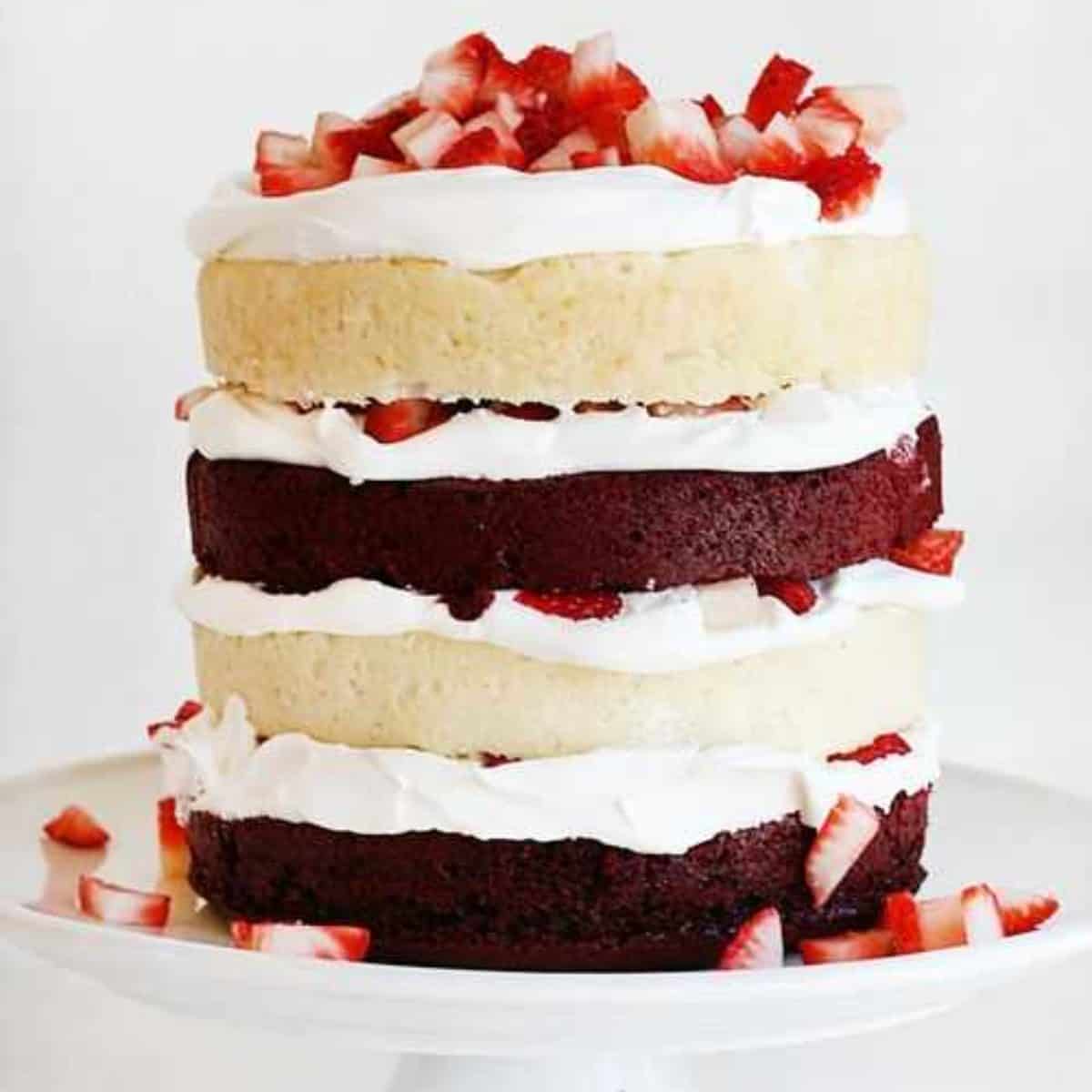 Red Velvet Strawberry Cake Recipe