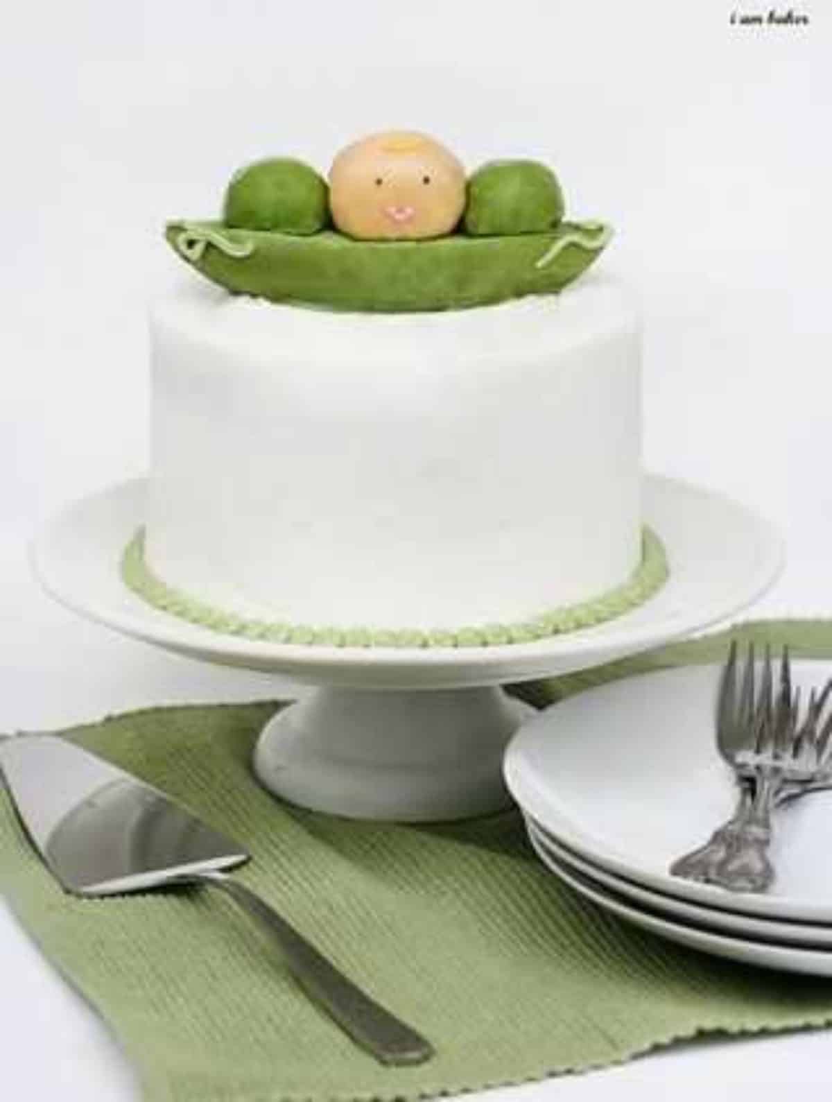 Baby Pea Baby Shower Cake - i am baker