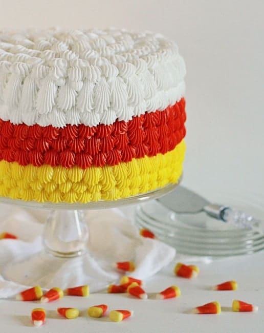 Candy Corn Cake {cake decorating tutorial} - i am baker