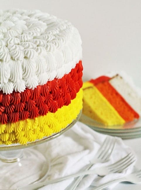 Candy Corn Cake {cake decorating tutorial} - i am baker