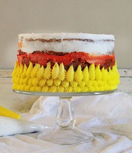Candy Corn Cake {cake decorating tutorial} - i am baker