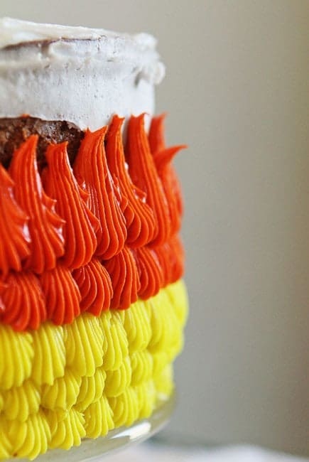 Candy Corn Cake {cake decorating tutorial} - i am baker