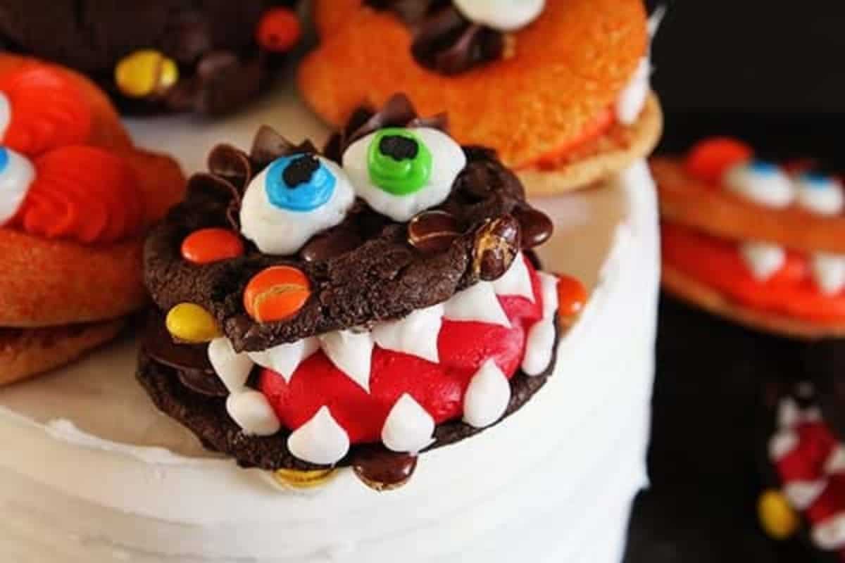 Monster Cake with Monster Cookies - i am baker