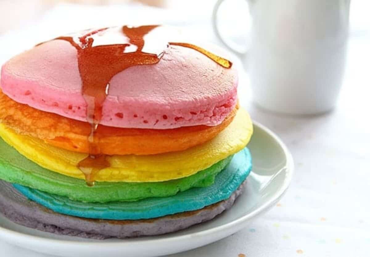 Perfect Rainbow Pancakes - i am baker