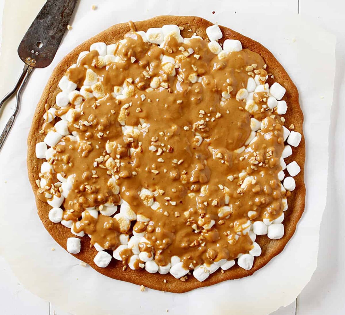 Peanut Butter Cookie Dessert Pizza - i am baker