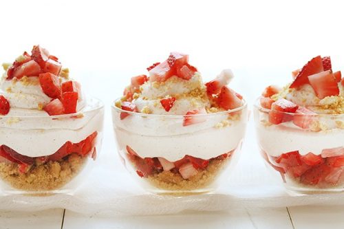Strawberry "Shortcake" Mousse Cups - i am baker