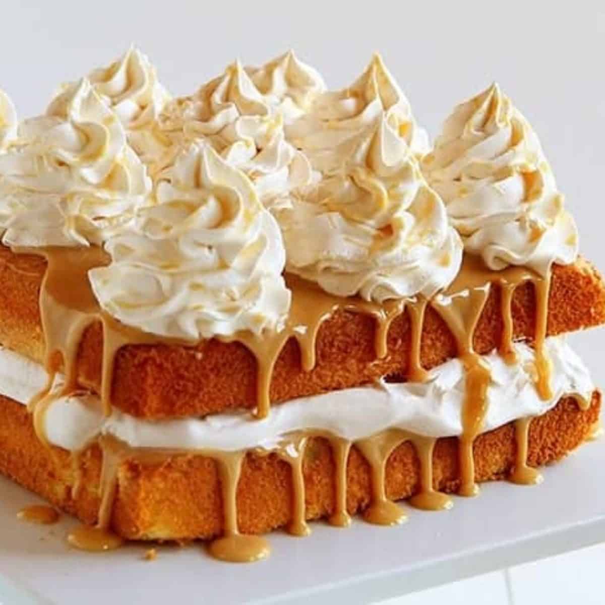 Caramel Cake With Apple Cider Whipped Cream - i am baker