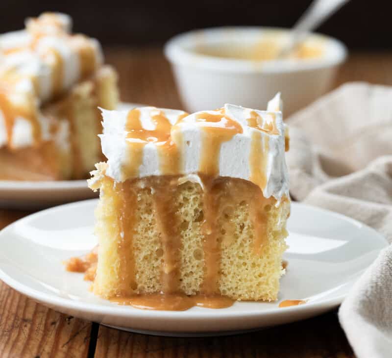 Caramel Cake With Apple Cider Whipped Cream - i am baker