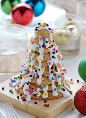 Christmas Tree Cookie Stacks - i am baker