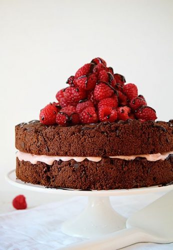 Skinny Chocolate Raspberry Cake - i am baker