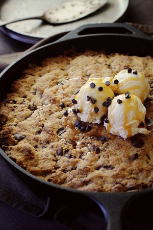 Spicy Chocolate Chip Skillet Cookie - i am baker