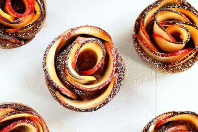 Chocolate Cinnamon Apple Rose - i am baker