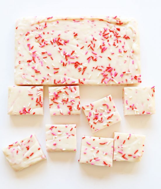 Cake Batter Fudge {Valentine's Day} - i am baker