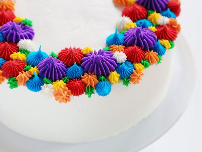Rainbow Open Star Tip Cake - i am baker