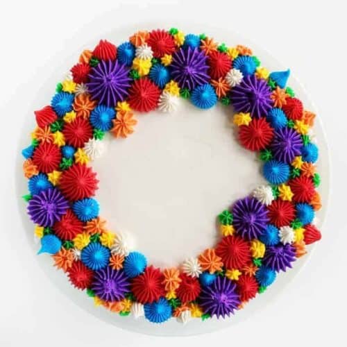 Rainbow Open Star Tip Cake - i am baker