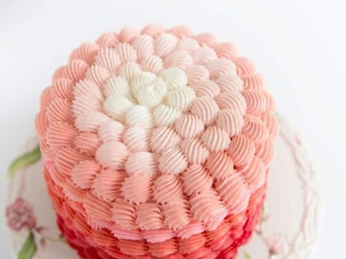 Pink Ombre Shell Cake - i am baker