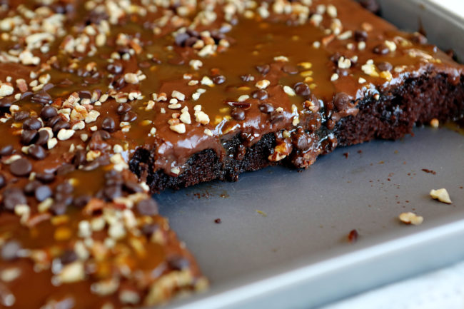 Texas Turtle Sheet Cake {VIDEO} - i am baker