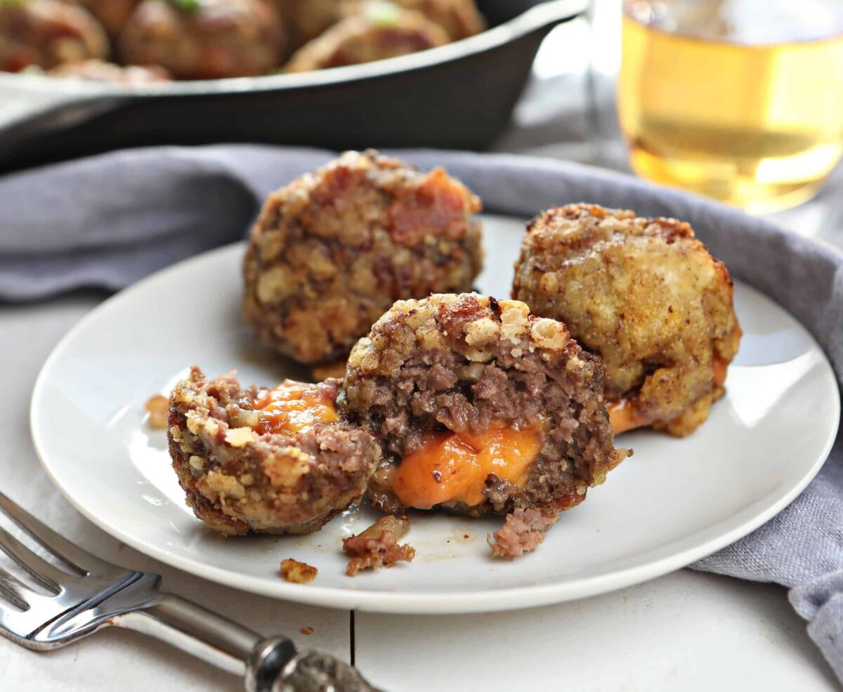 Bacon Cheeseburger Meatballs {VIDEO} - i am baker