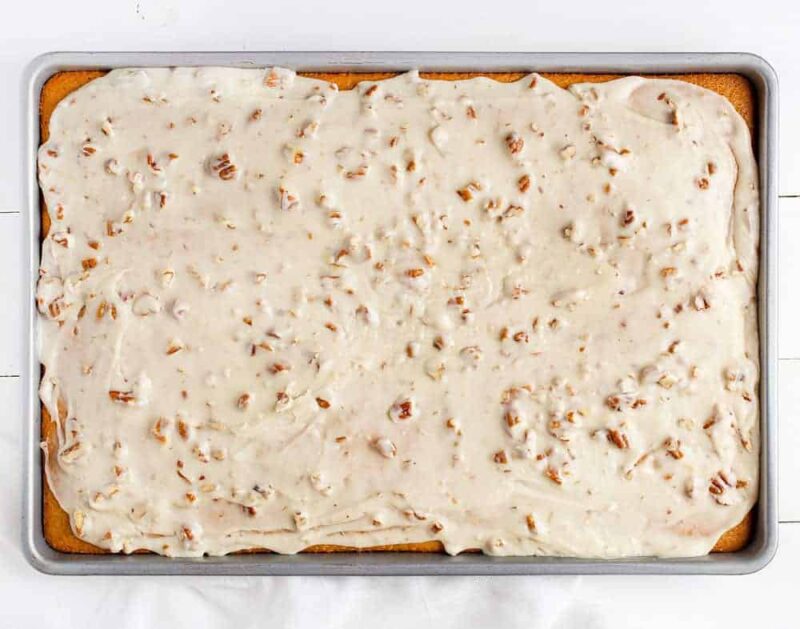 Almond Pecan Sheet Cake - i am baker