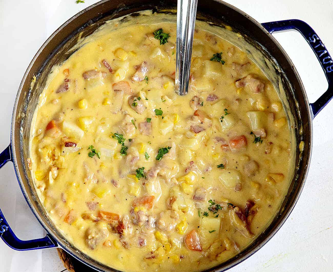 Bread Bowl Ham Chowder - i am baker