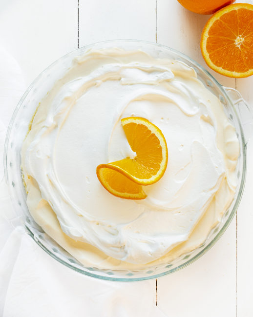 Orange Creamsicle Pie {No Bake} - i am baker