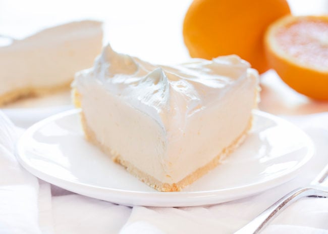 Orange Creamsicle Pie {No Bake} - i am baker
