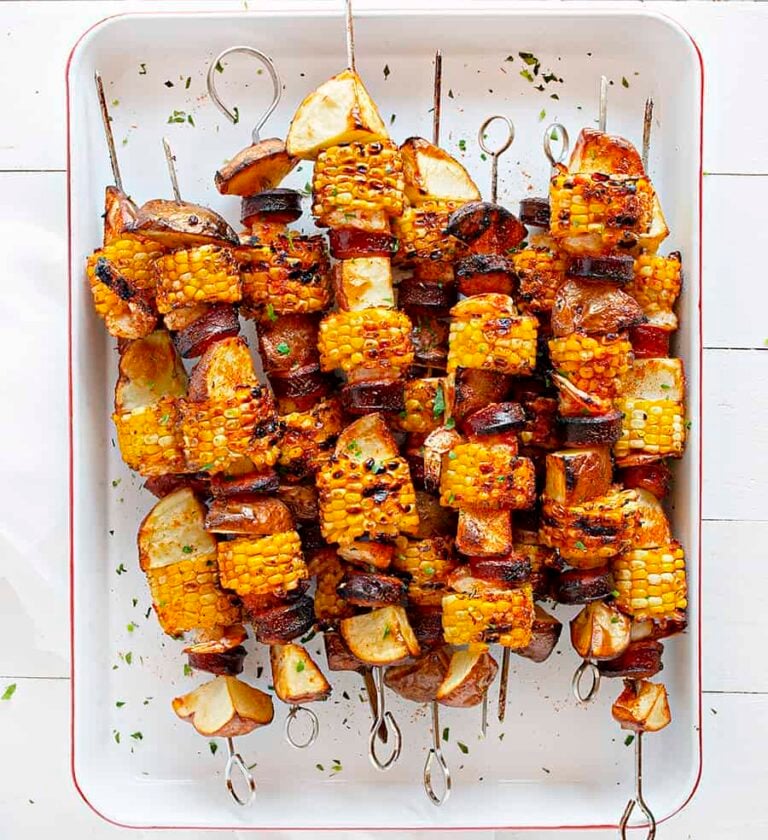 Cajun Shrimp Sausage Kebabs - i am baker