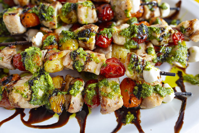 Chicken Caprese Kebabs - i am baker