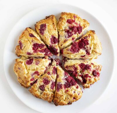 White Chocolate Raspberry Scones - i am baker
