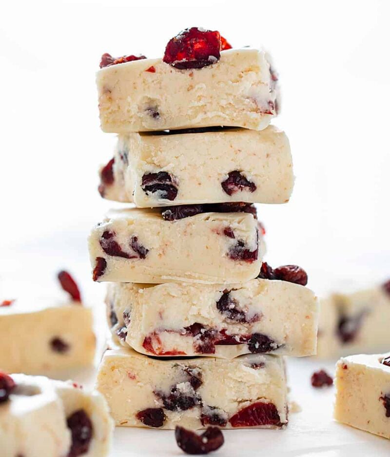 White Chocolate Cranberry Fudge - i am baker