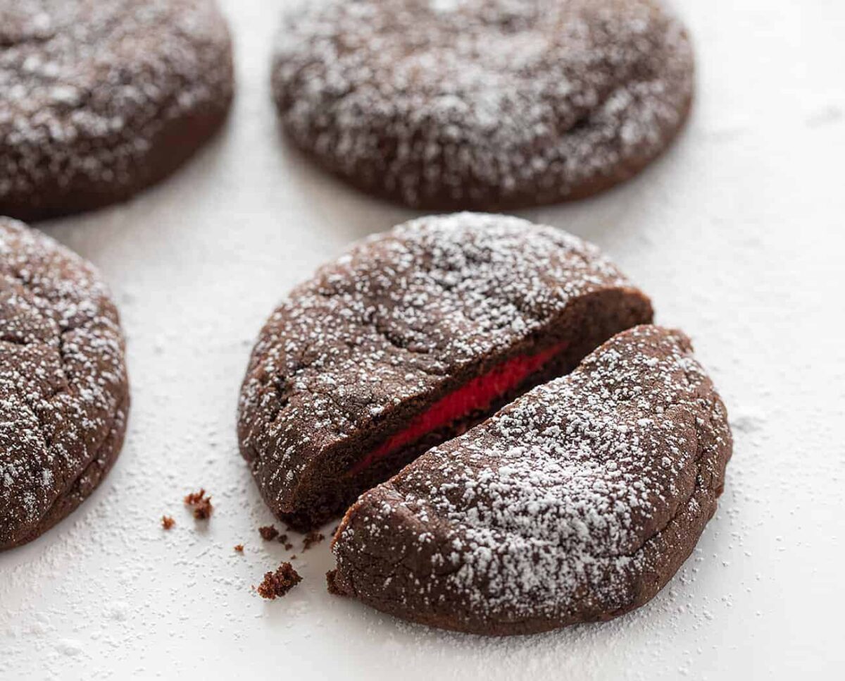 Raspberry Cheesecake Chocolate Sugar Cookies - i am baker
