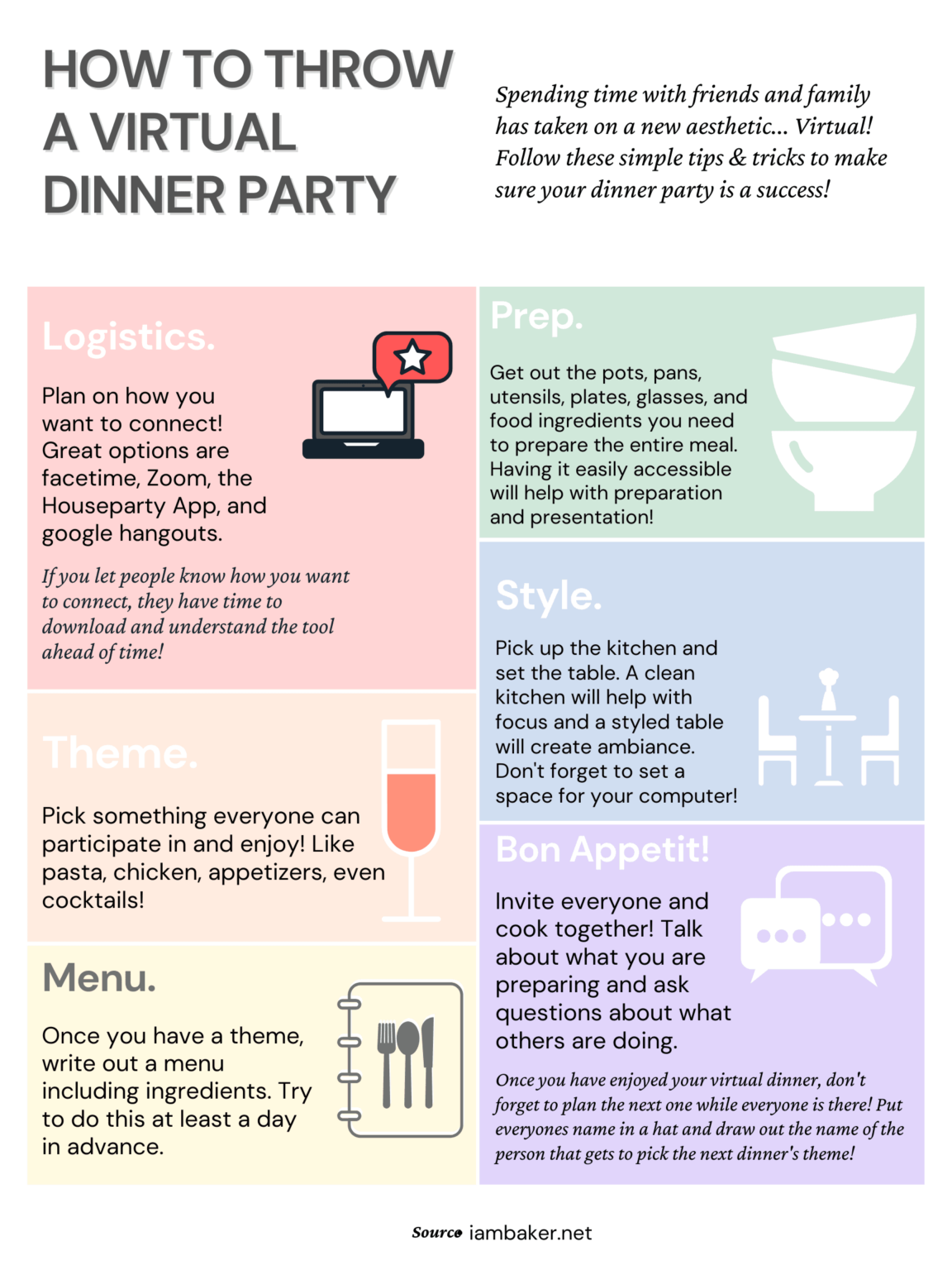 How to Throw a Virtual Dinner Party - i am baker