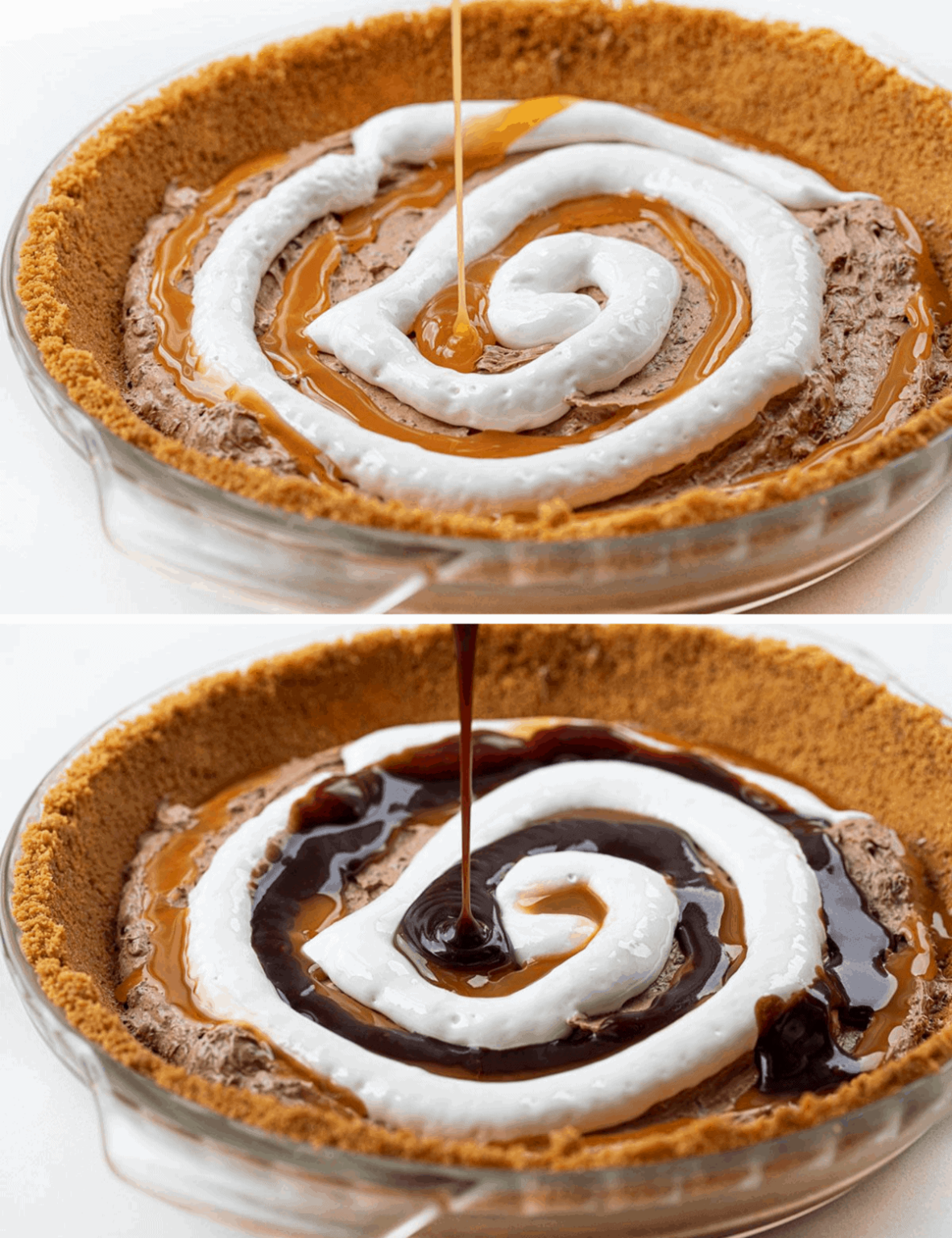 Chocolate Caramel Cheesecake Pie {No Bake} - i am baker