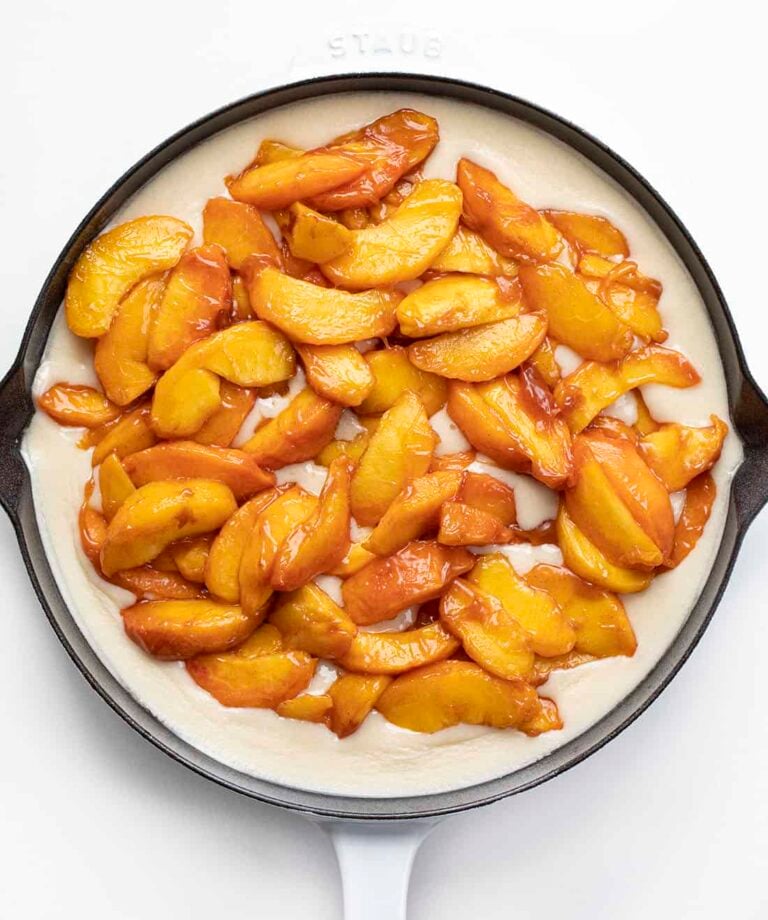 Peach Skillet Cake - i am baker