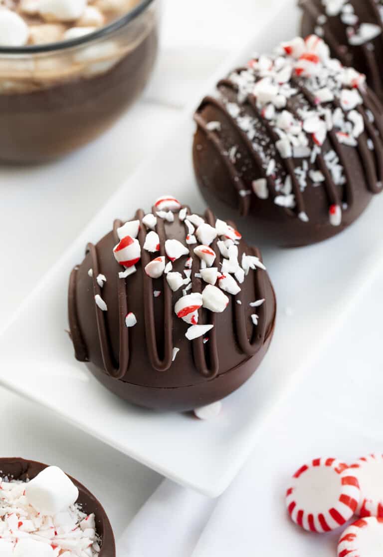 Peppermint Hot Cocoa Bombs - i am baker