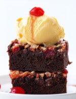 Cherry Chocolate Magic Brownies - i am baker