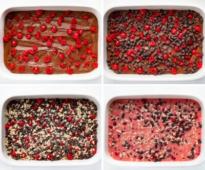 Cherry Chocolate Magic Brownies - i am baker