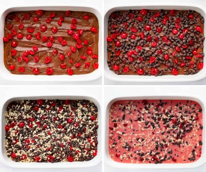 Cherry Chocolate Magic Brownies - i am baker