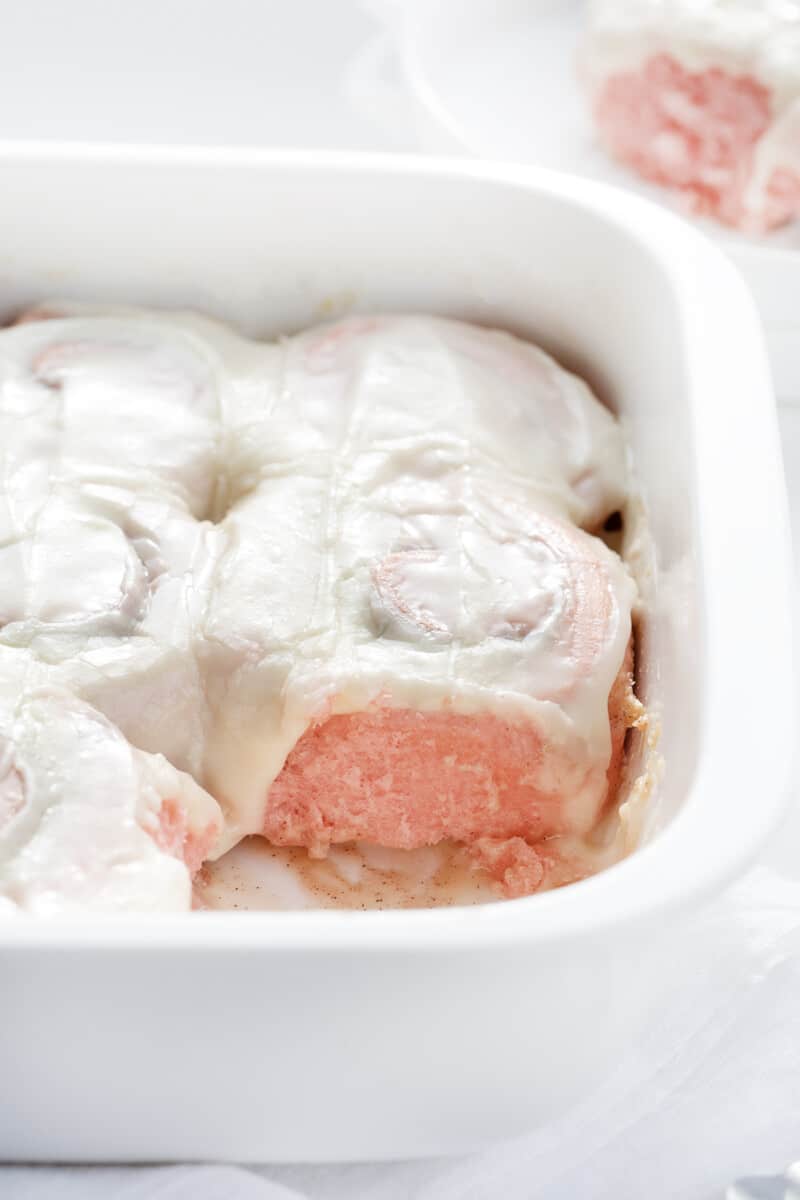 Pink Cinnamon Rolls - i am baker