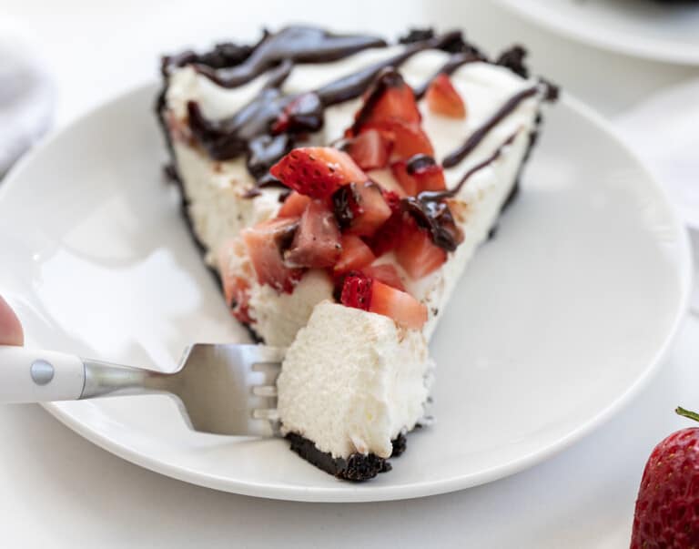 Chocolate Strawberry Marshmallow Pie - i am baker