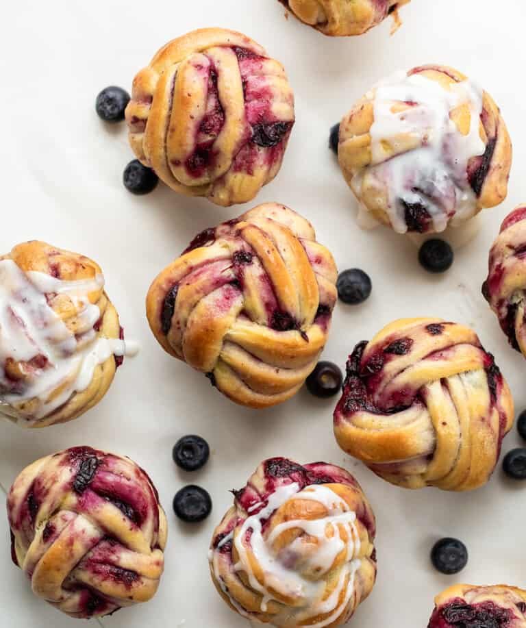 Muffin Tin Braided Blueberry Rolls - i am baker