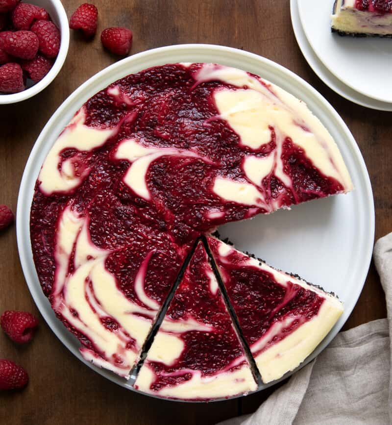 White Chocolate Raspberry Cheesecake - i am baker