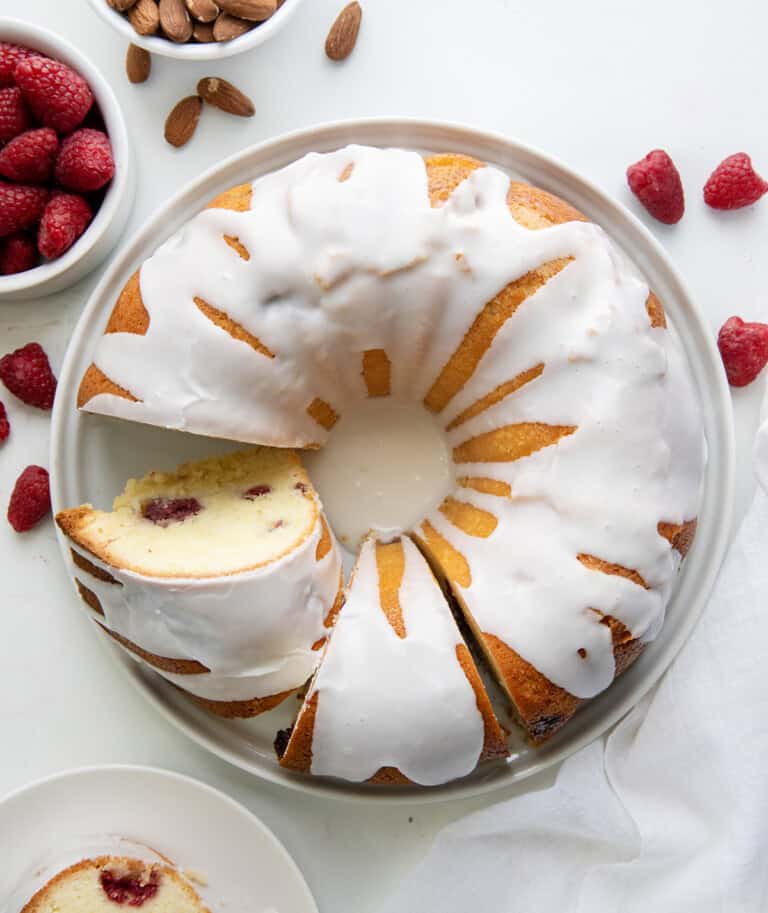Raspberry Almond Pound Cake - i am baker