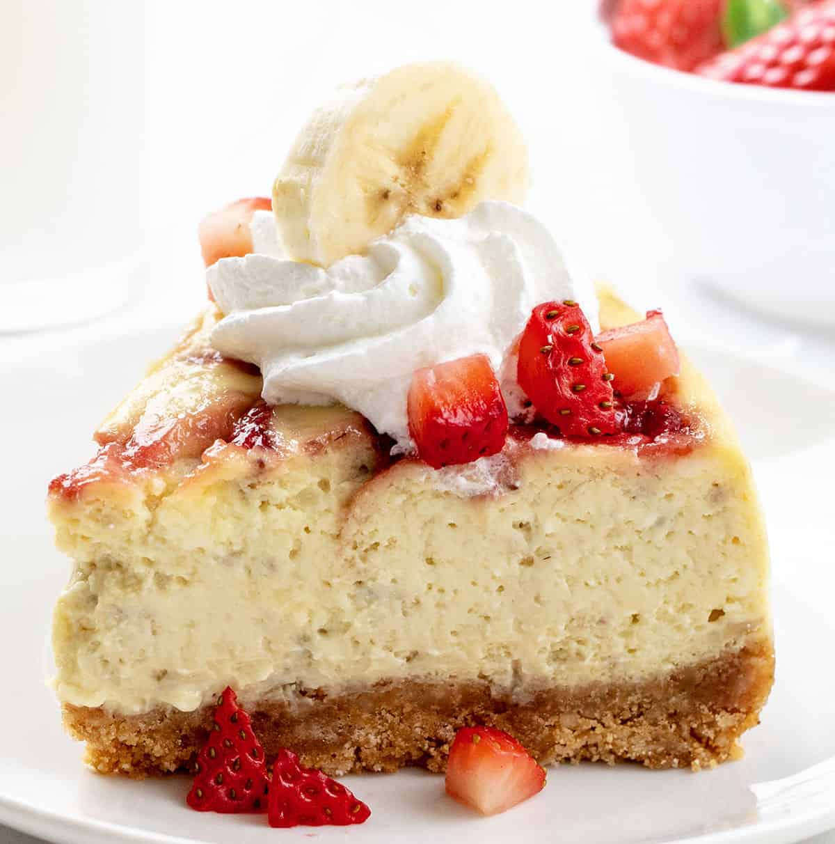 Strawberry Banana Cheesecake - i am baker