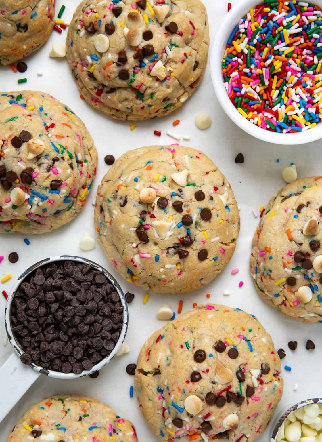 Thick and Chewy Sprinkles Cookies - i am baker