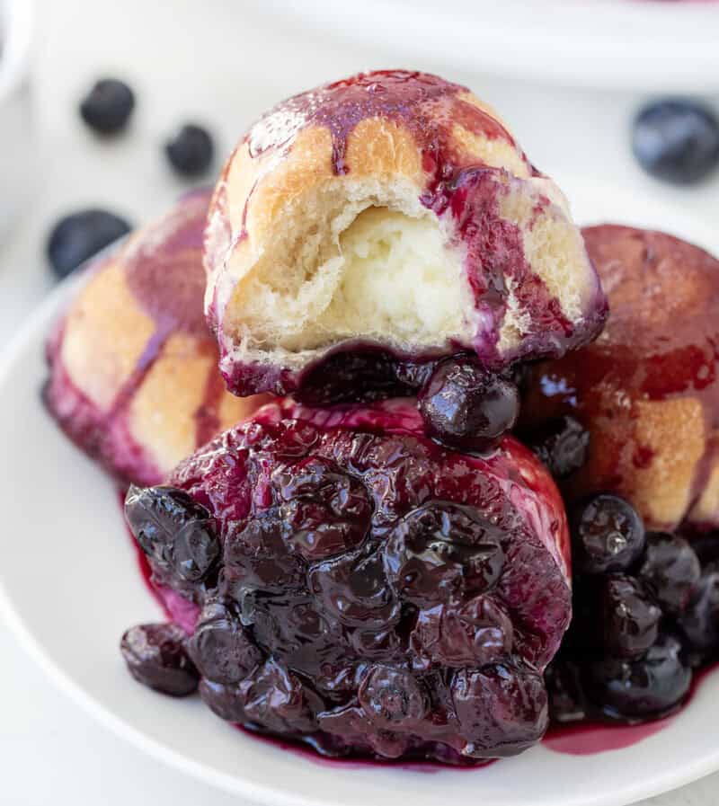 Baked Cream Cheese Blueberry Bombs - i am baker