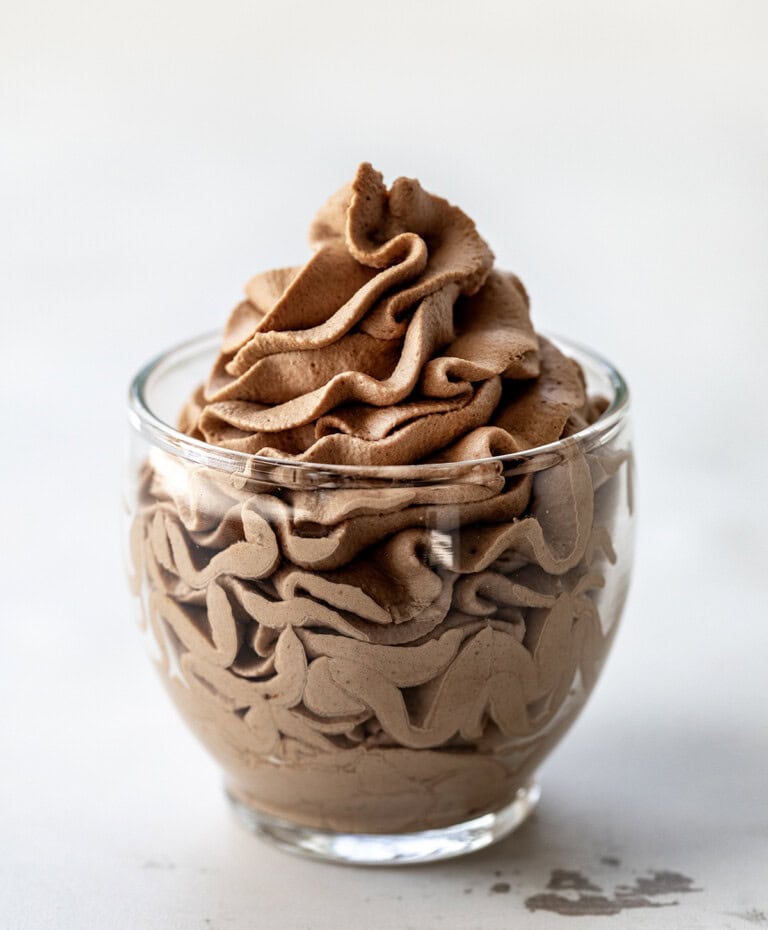 Chocolate Stabilized Whipped Cream - i am baker