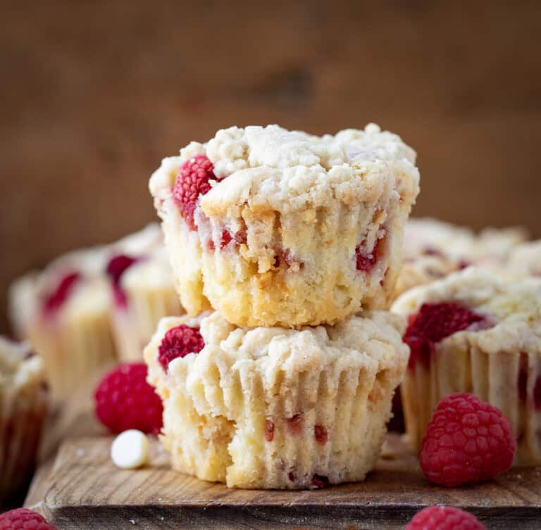 Raspberry White Chocolate Chip Muffins - i am baker
